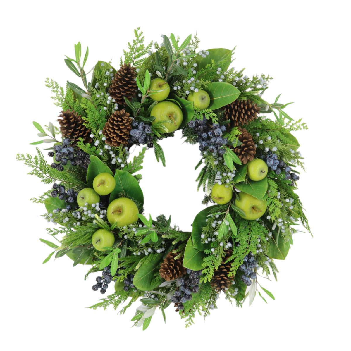 XM14186 MIXED PINE/APPLE/BERRY WREATH 28" – Green Import Limited